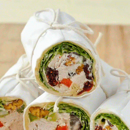 Turkey Waldorf Salad Sandwich Wraps - Complete Comfort Foods