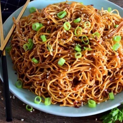 Garlic Sesame Lo Mein - Complete Comfort Foods